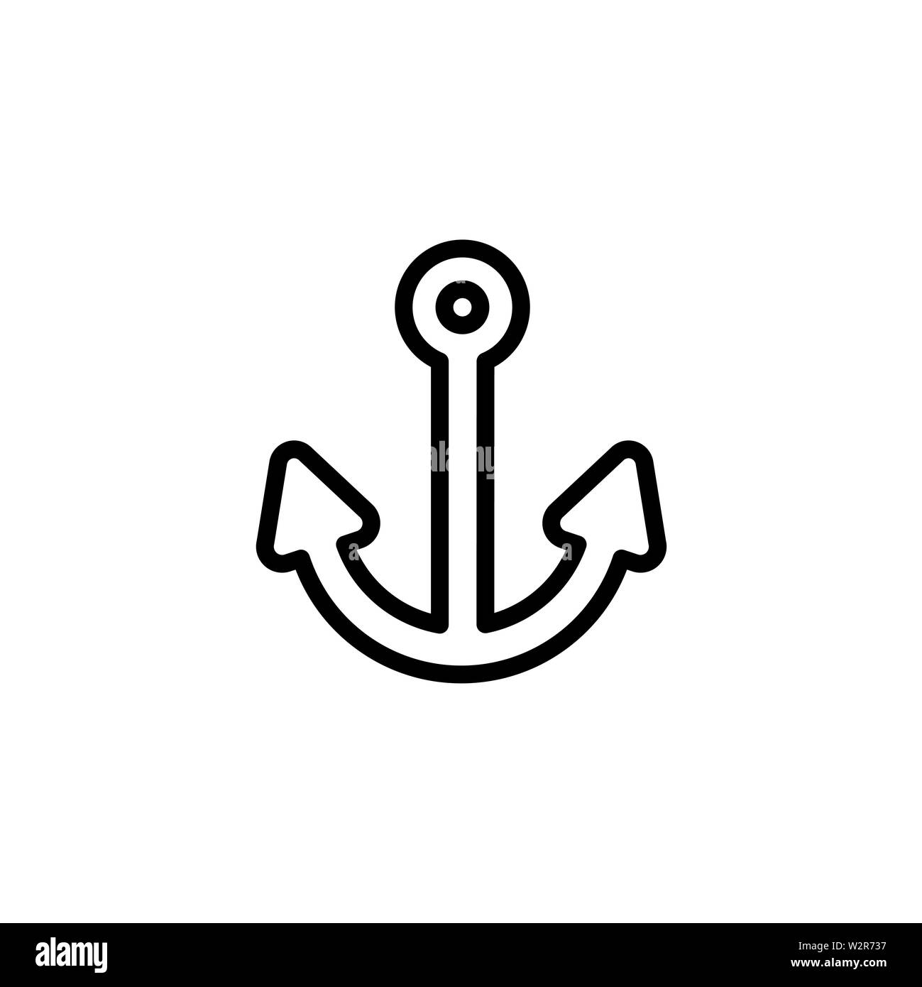 Anchor Line Icon In Flat Style Vector Icon For Apps And Websites. Black ...