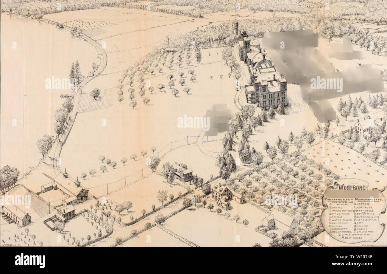 Birds Eye view of Westborough State Hospital Stock Photo - Alamy