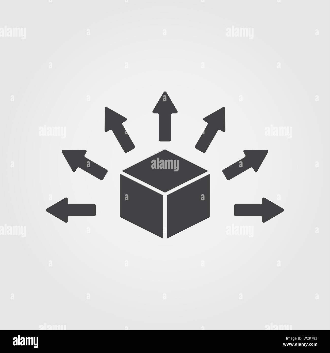 Distribution flat icon. Monochrome creative design from blockchain ...