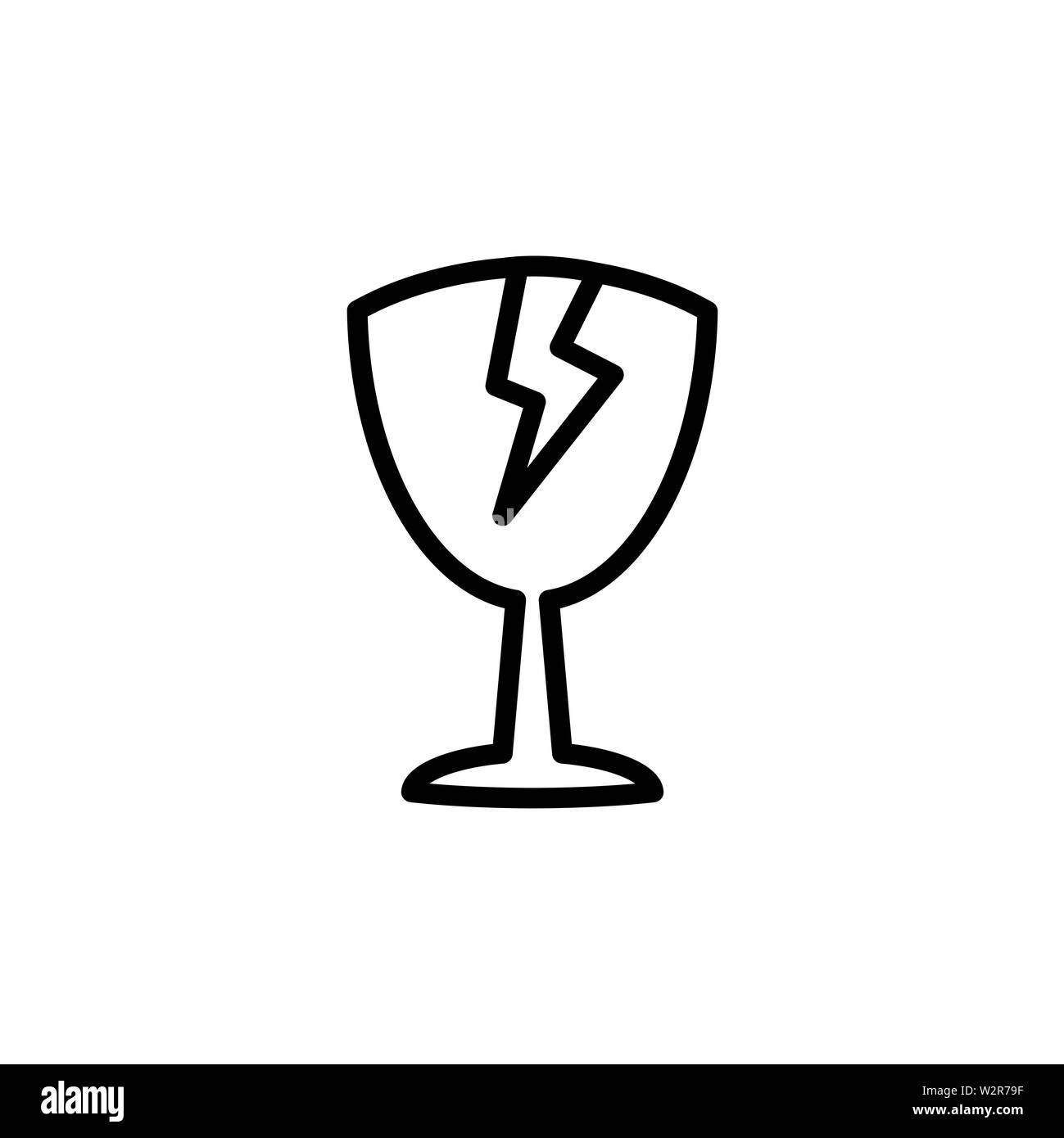 Broken Glass Icon In Flat Style Vector For Apps, UI, Websites. Black ...