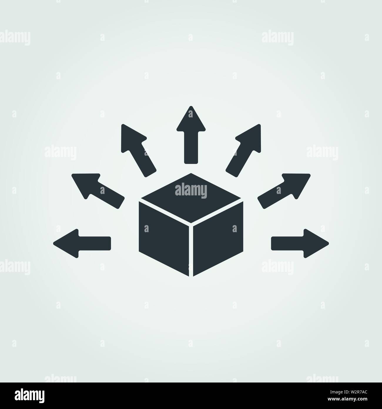 Distribution flat icon. Monochrome creative design from blockchain ...