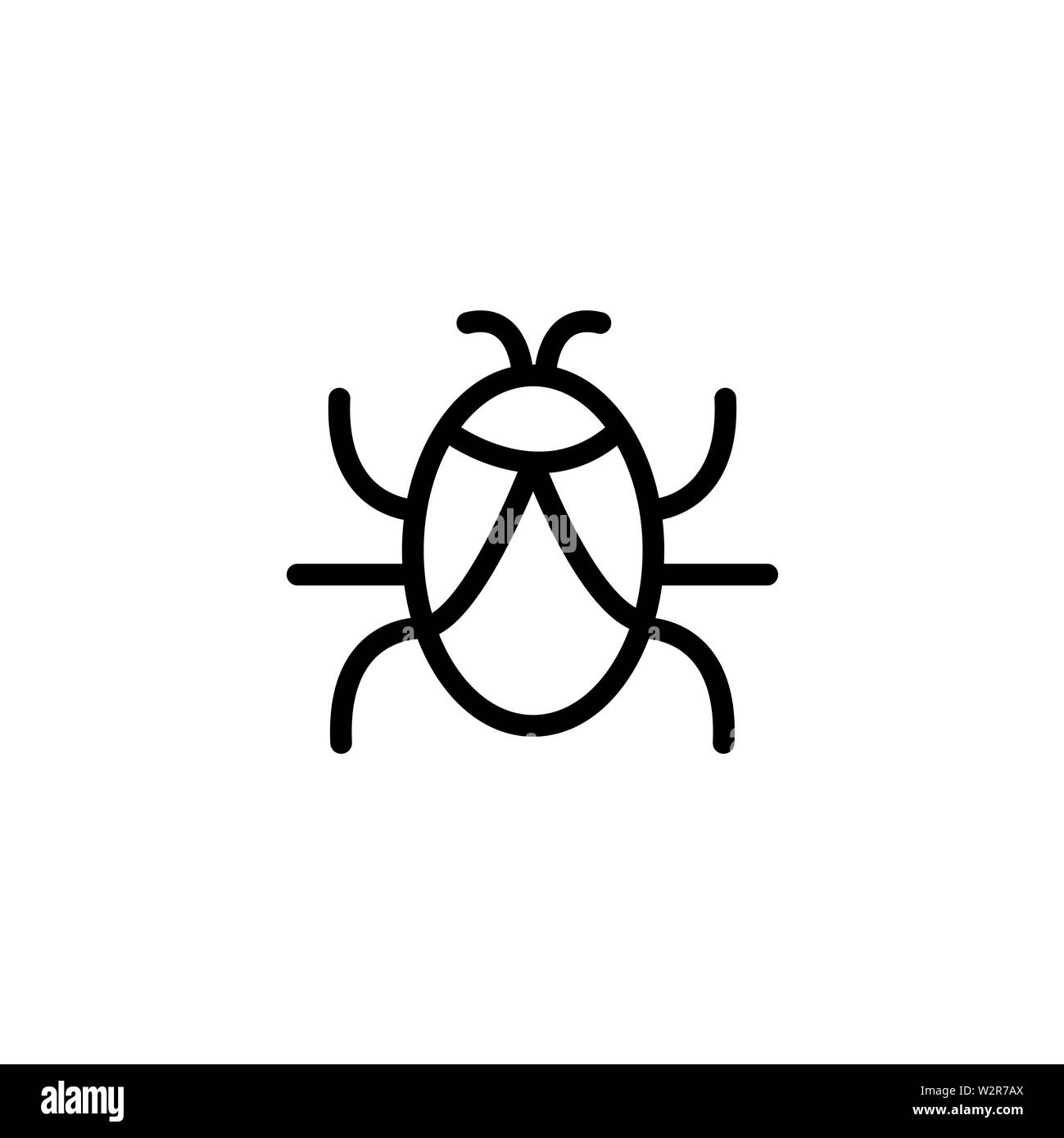 Bug Icon In Flat Style Vector For Apps, UI, Websites. Black Icon Vector ...