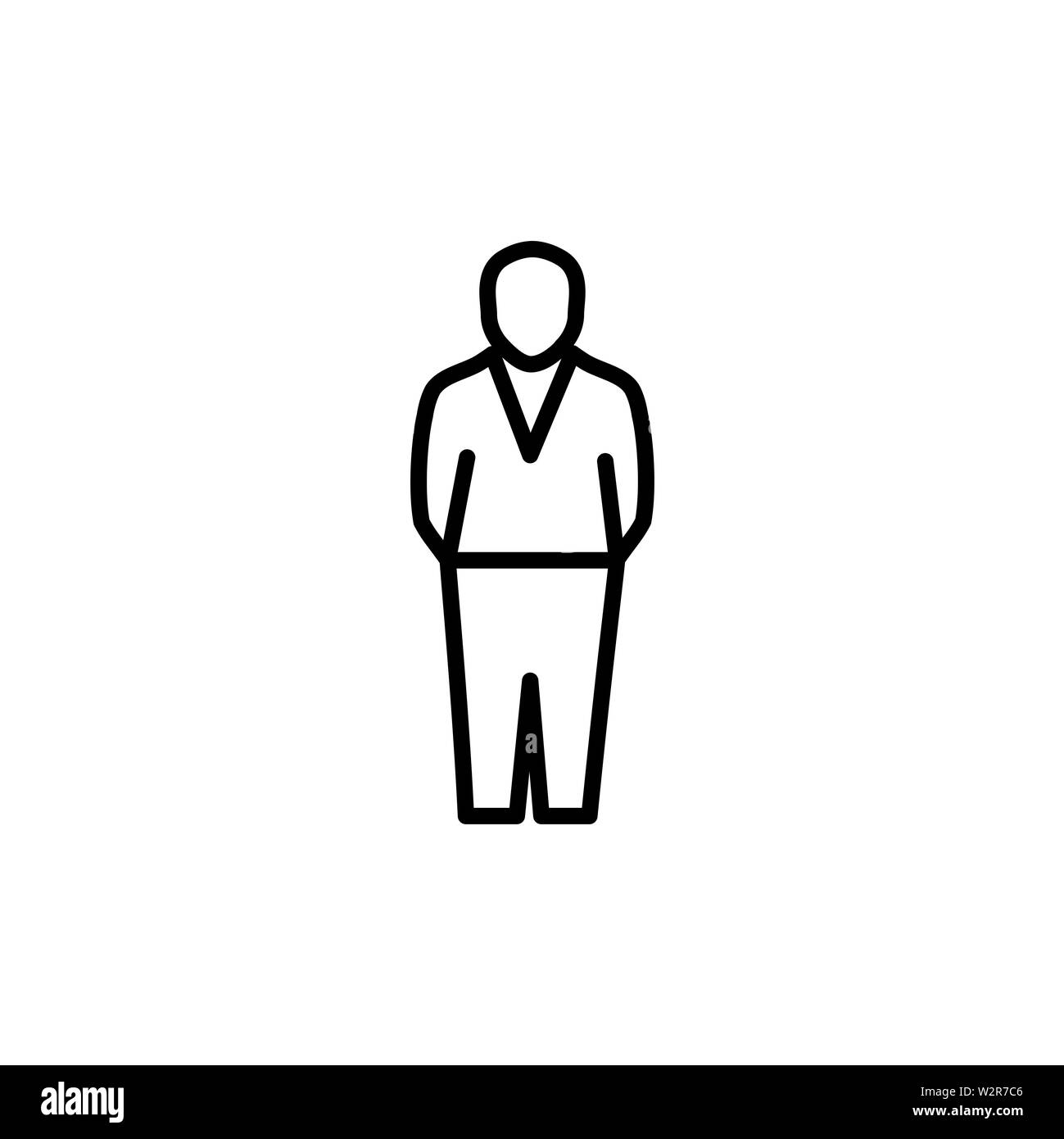 Businessman Line Icon In Flat Style Vector For Apps, UI, Websites ...
