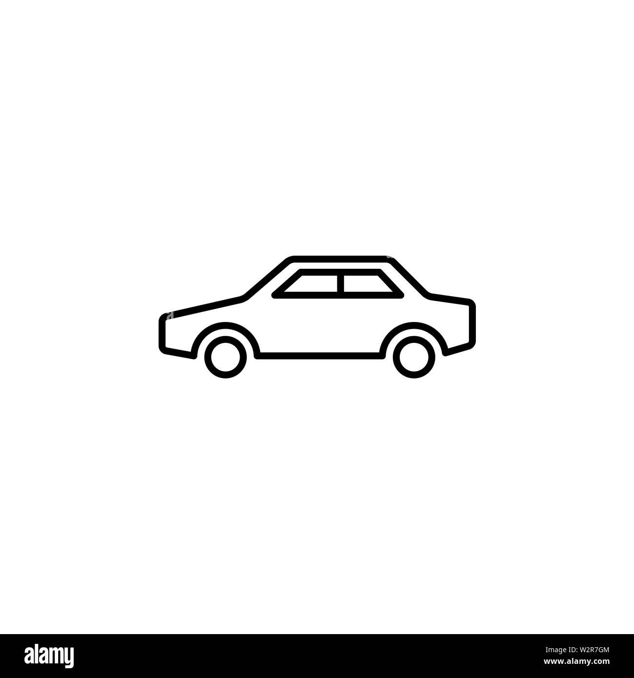 Car Line Icon In Flat Style Vector For Apps, UI, Websites. Black Icon ...
