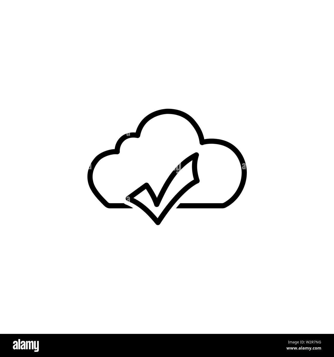 Cloud Right Line Icon In Flat Style Vector Icon For Apps, UI, Websites ...