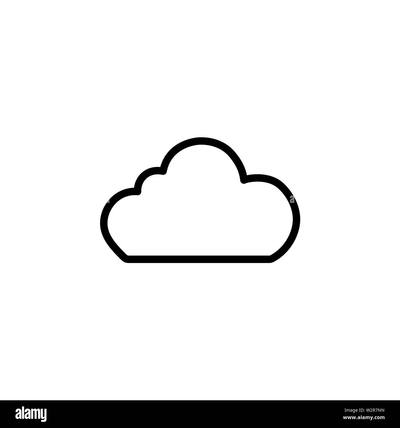 Cloud Line Icon In Flat Style Vector Icon For Apps, UI, Websites ...