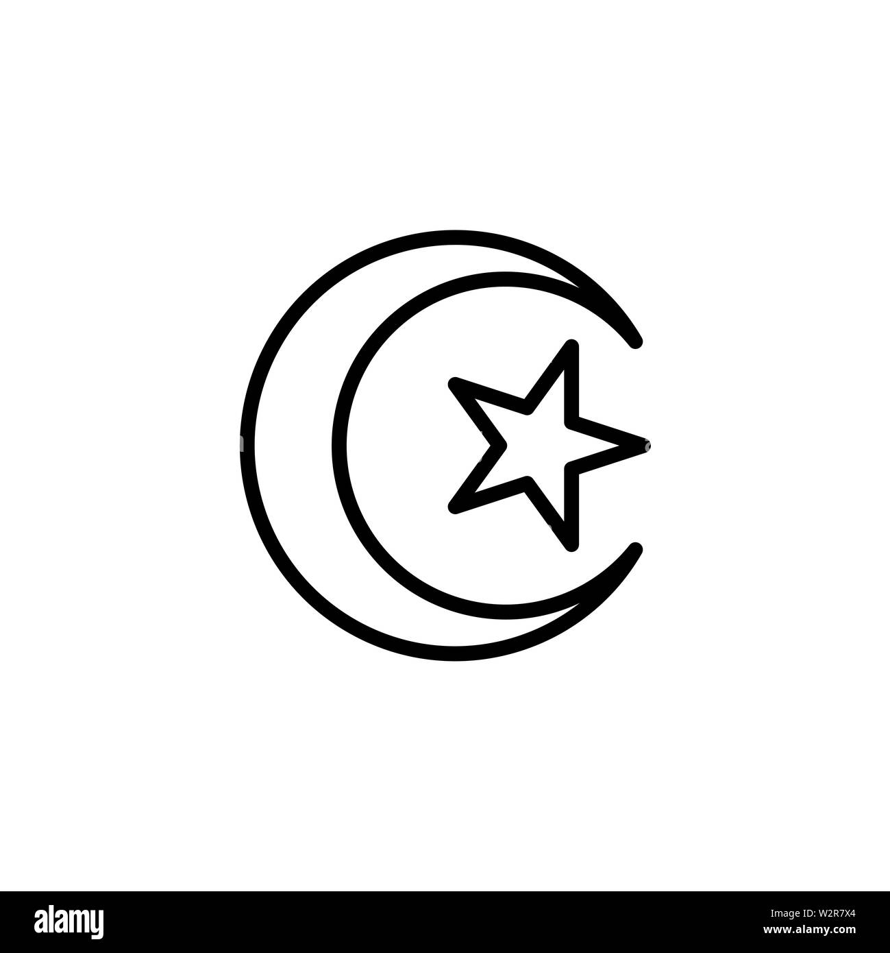 Crescent Line Icon In Flat Style Vector Icon For Apps, UI, Websites ...
