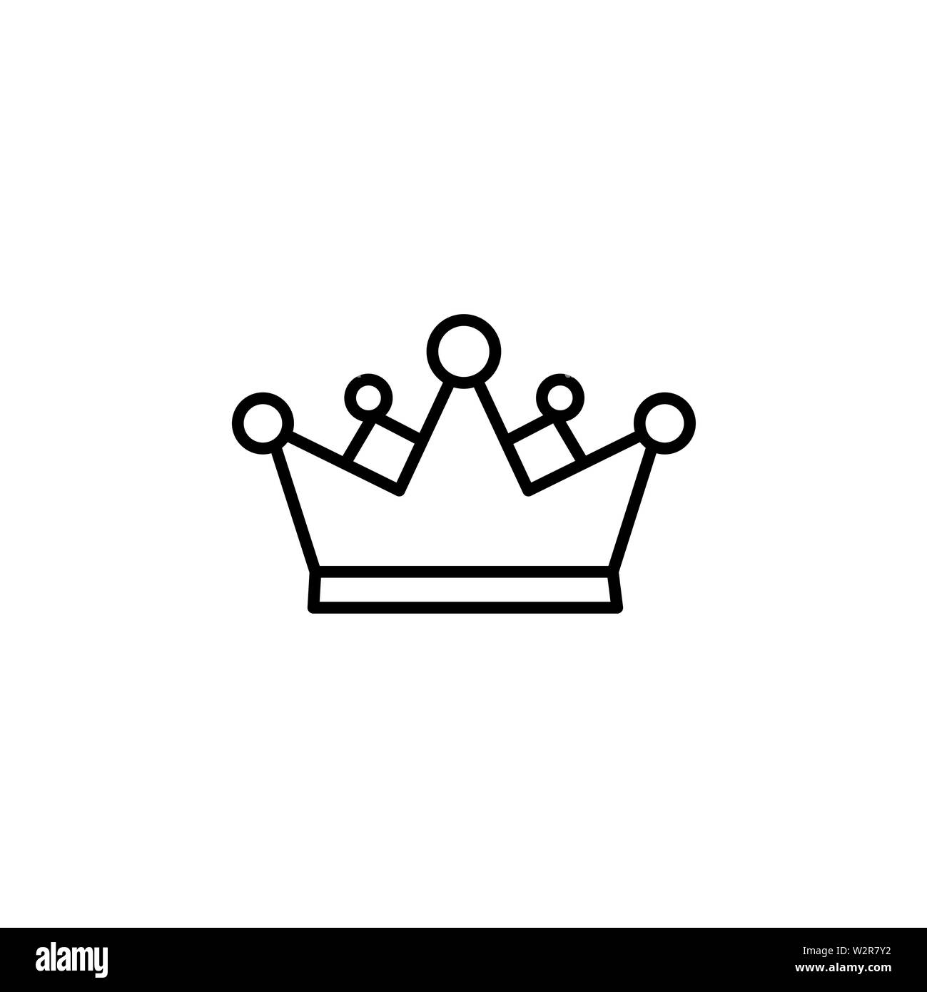 Crown Line Icon In Flat Style Vector Icon For Apps, UI, Websites. Black ...