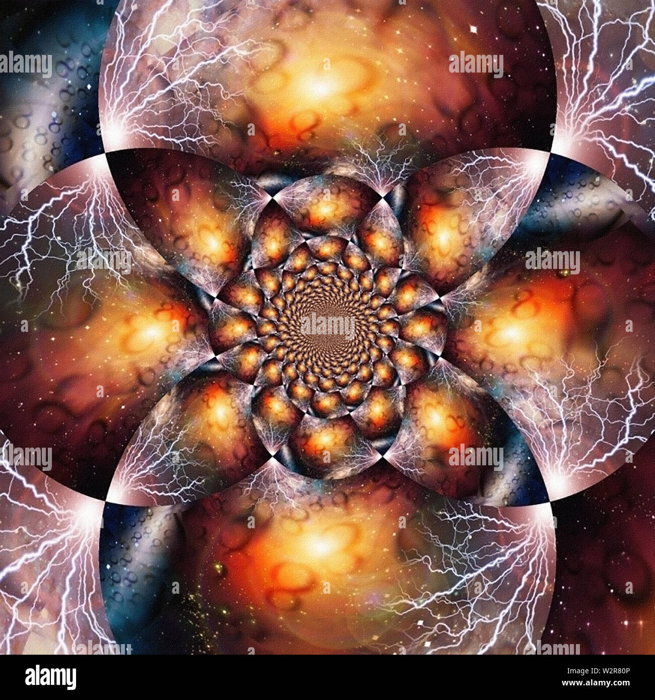 Abstract art. Fractal of lightnings Stock Photo - Alamy