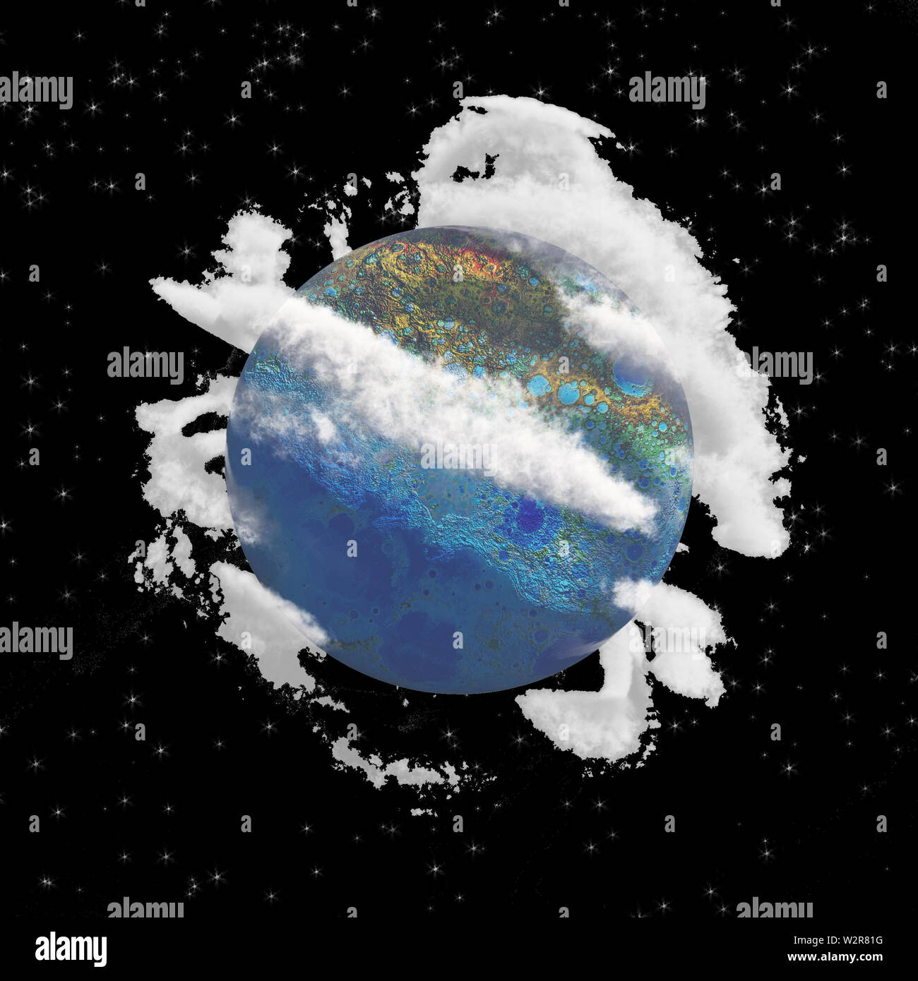 Exoplanet with clouds. Sci-fi composition Stock Photo - Alamy