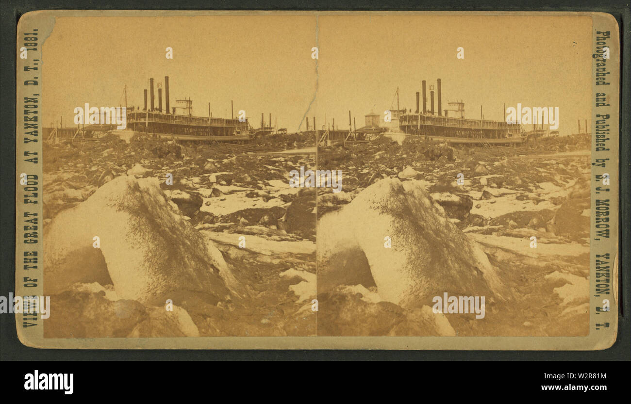 Blasting ice with dynamite from in front of steamer on the ways, by ...