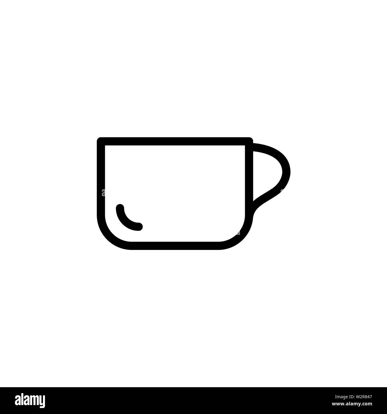 Empty Coffee Cup Line Icon In Flat Style Vector Icon For Apps, UI ...