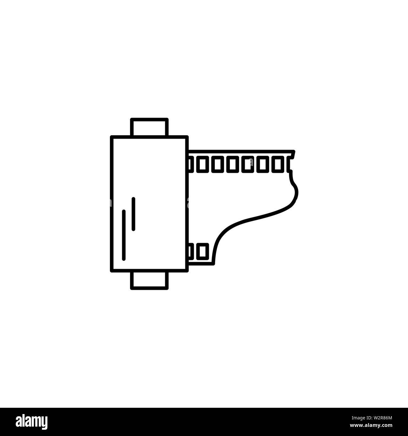 Film Strip Line Icon In Flat Style Vector For App, UI, Websites. Film ...