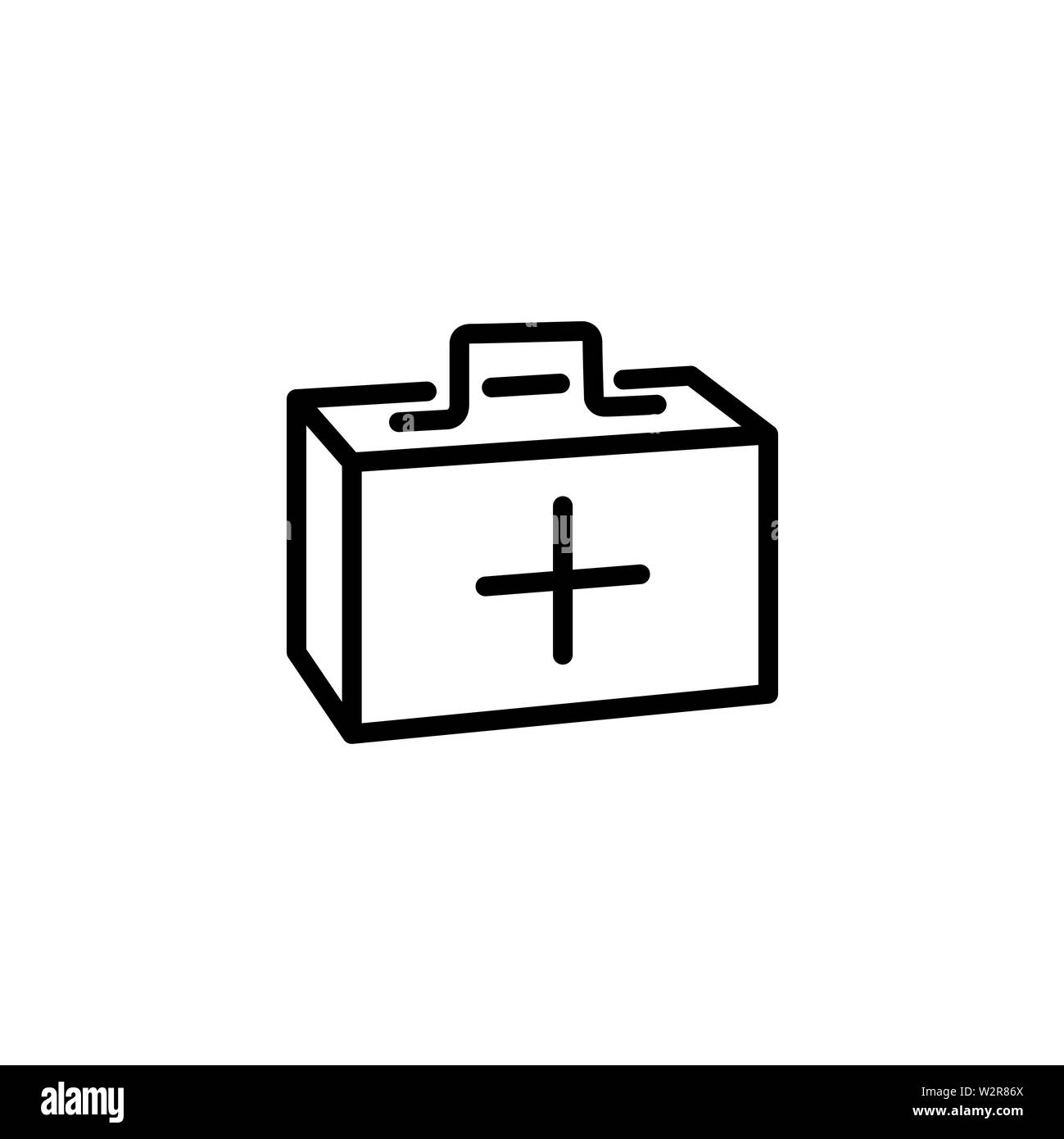 First Aid Box Line Icon In Flat Style Vector For App, UI, Websites ...