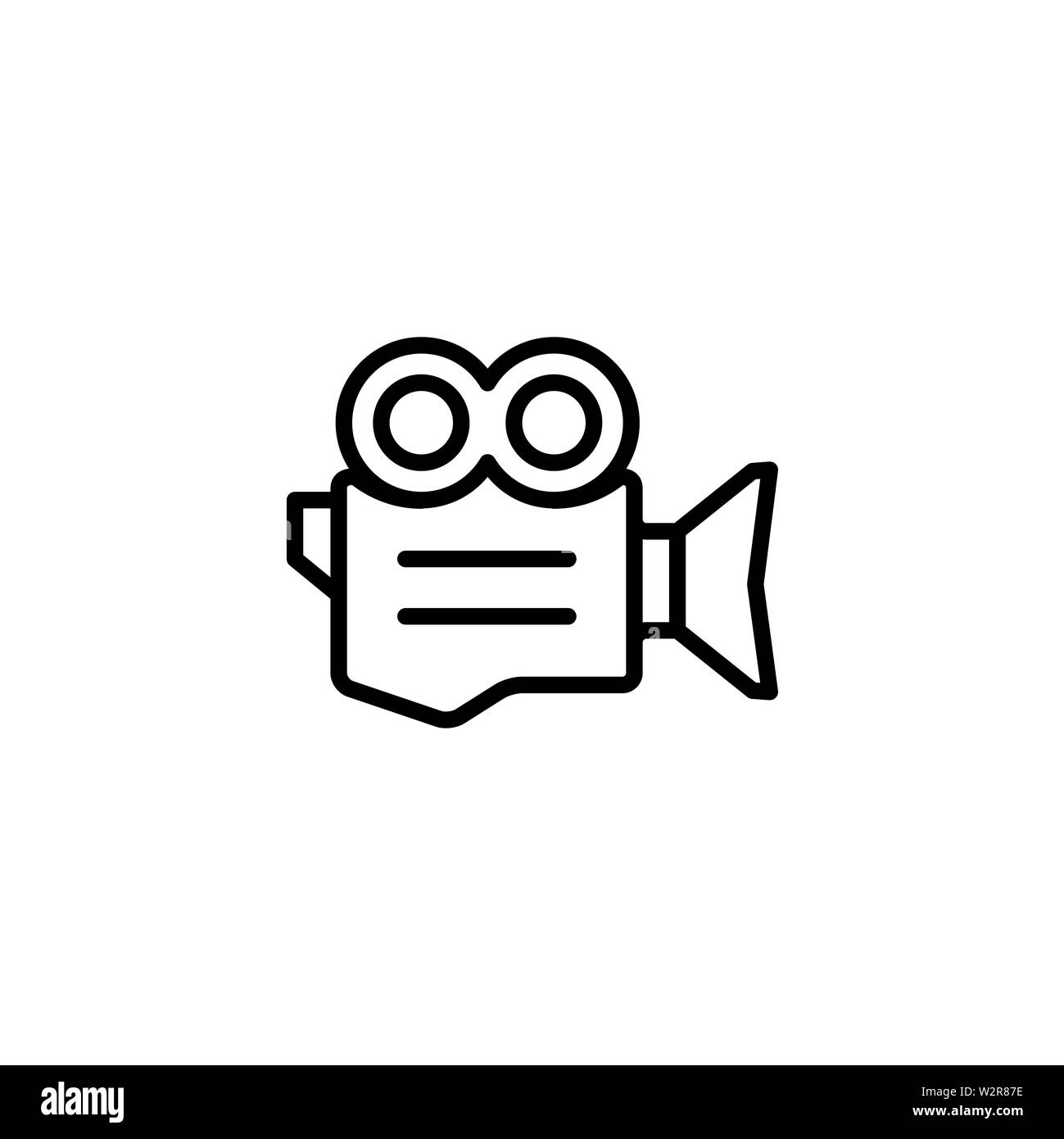 Film Camera Line Icon In Flat Style Vector For App, UI, Websites. Black ...