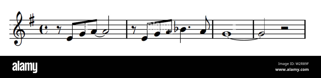 Blue note example Stock Photo - Alamy