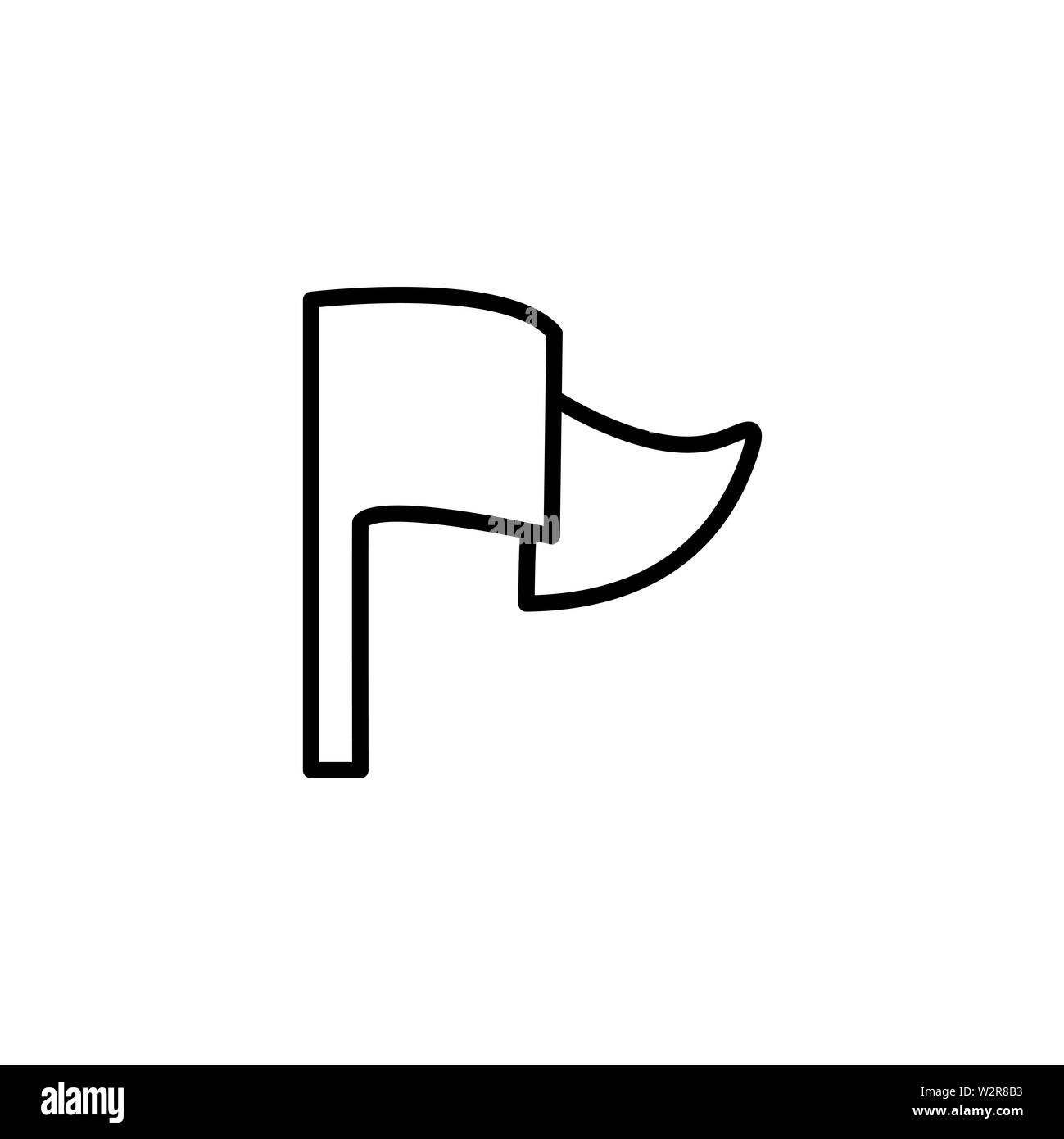 Flag Line Icon In Flat Style Vector For App, UI, Websites. Black Icon ...