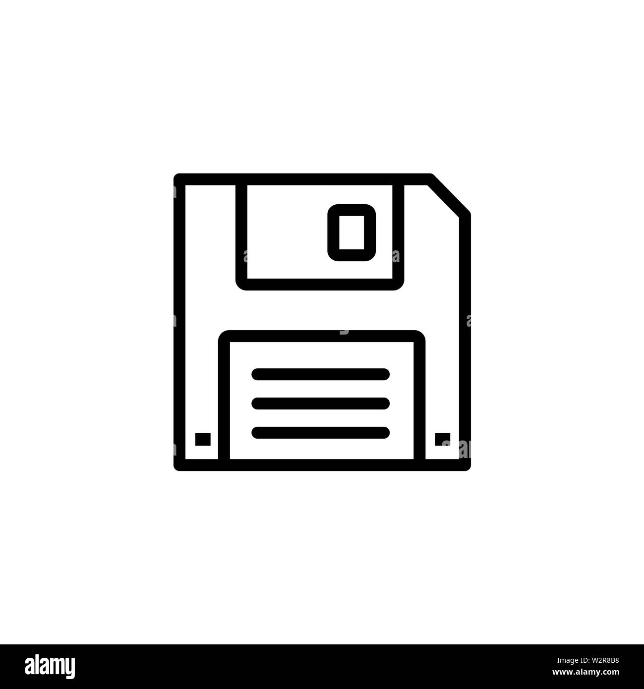 Floppy Disc Line Icon In Flat Style Vector For App, UI, Websites. Black ...