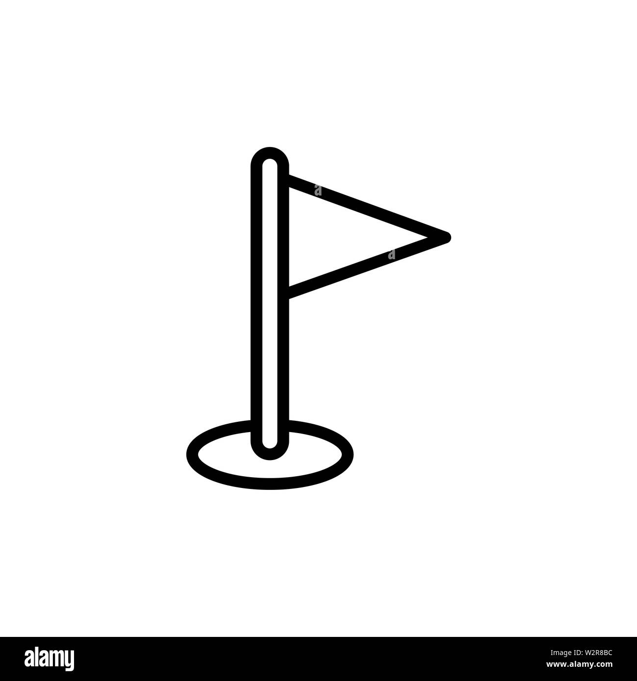 Flag Line Icon In Flat Style Vector For App, UI, Websites. Black Icon ...