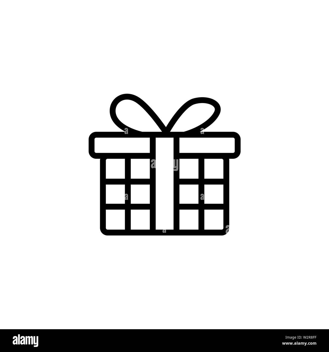 Gift Box Line Icon In Flat Style Vector For App, UI, Websites. Black ...