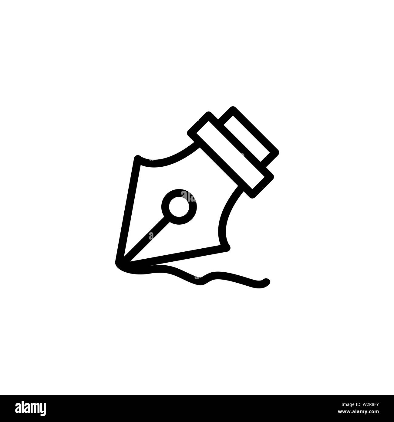 Fountain Pen Nib Line Icon In Flat Style Vector For App, UI, Websites ...