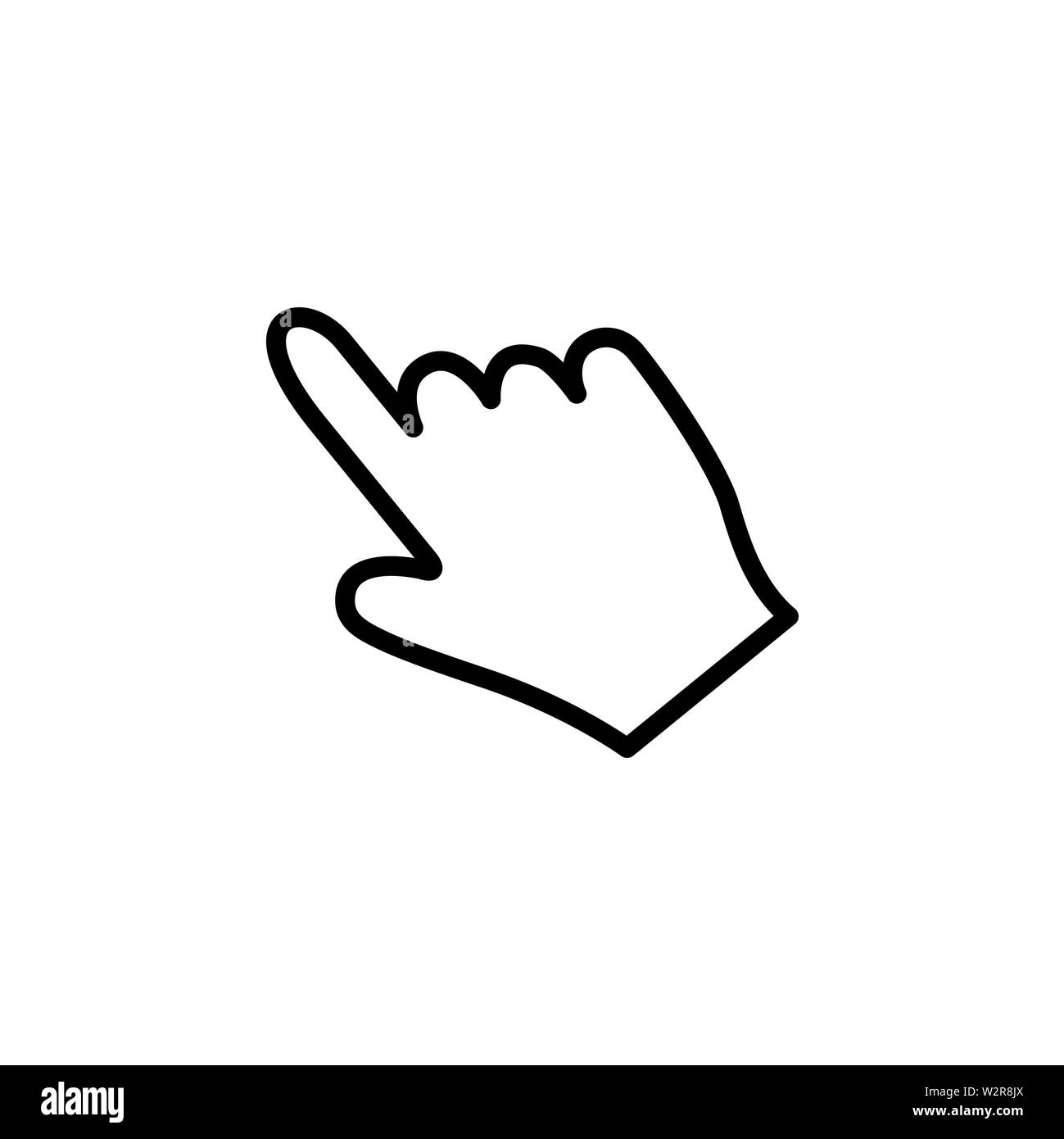 Hand Line Icon In Flat Style Vector For App, UI, Websites. Black Icon ...