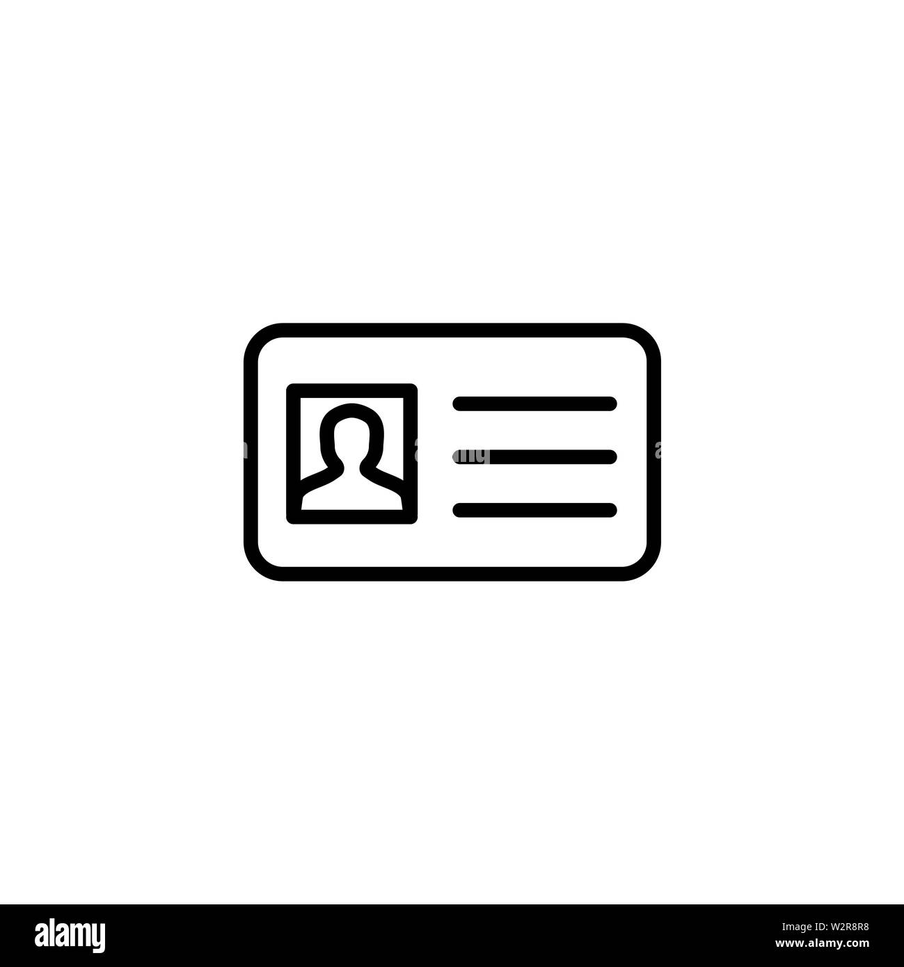 ID Card Line Icon In Flat Style Vector For App, UI, Websites. Black ...
