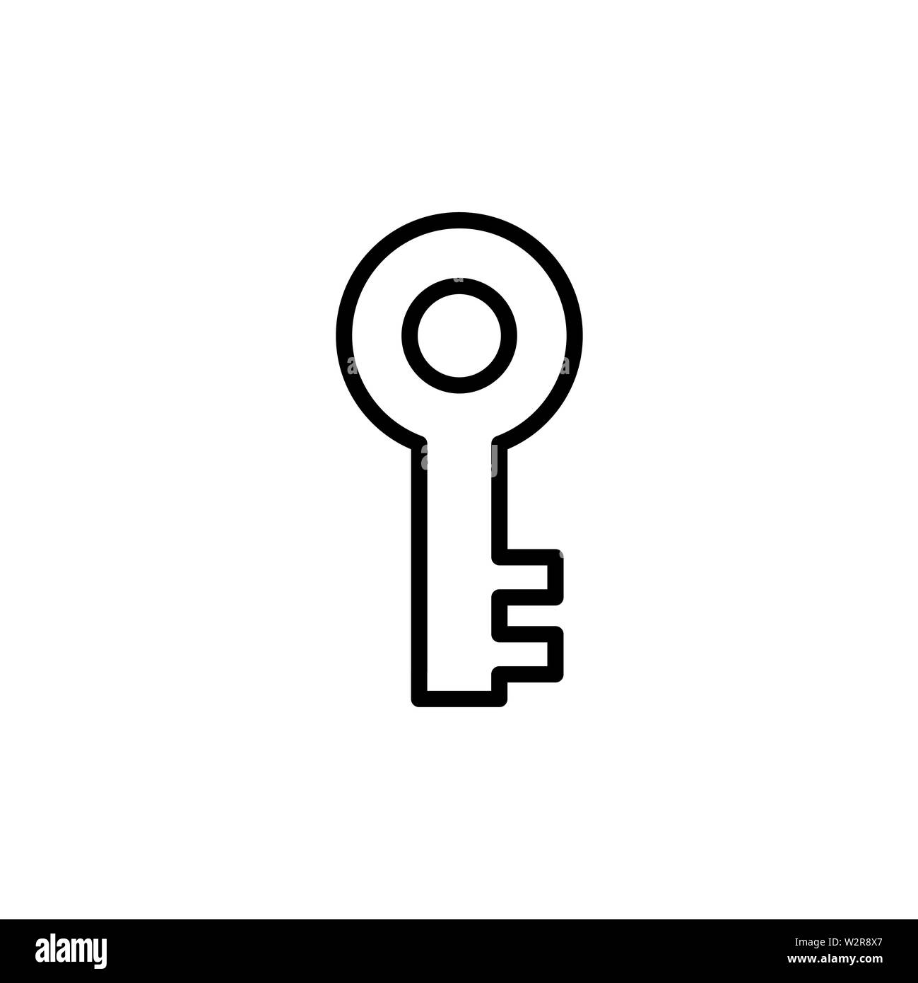 Key Line Icon In Flat Style Vector For App, UI, Websites. Black Icon ...