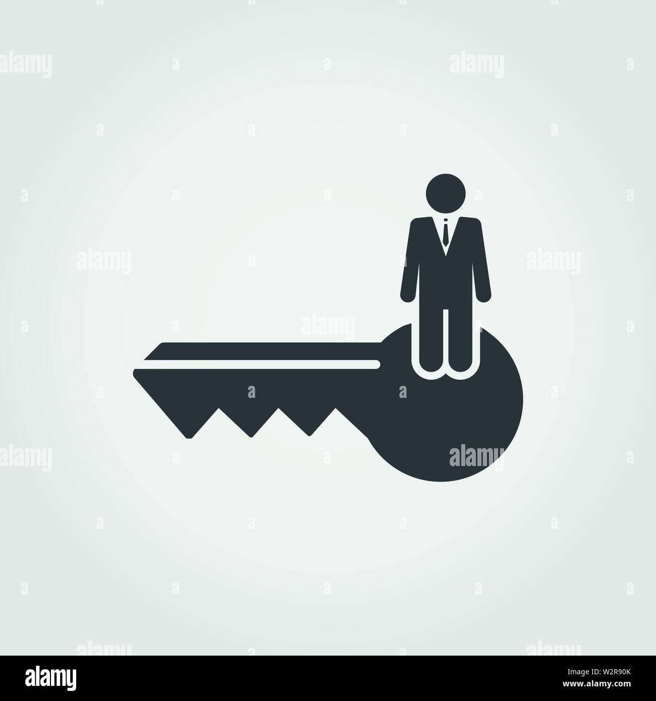 Key Owner flat icon. Monochrome creative design from blockchain icons ... Key Owner flat icon. Monochrome creative design from blockchain icons ...
