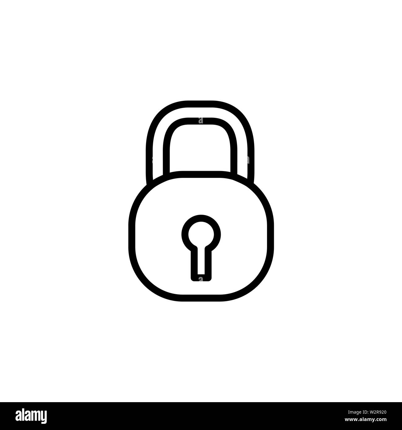 Lock Line Icon In Flat Style Vector For App, UI, Websites. Black Icon ...