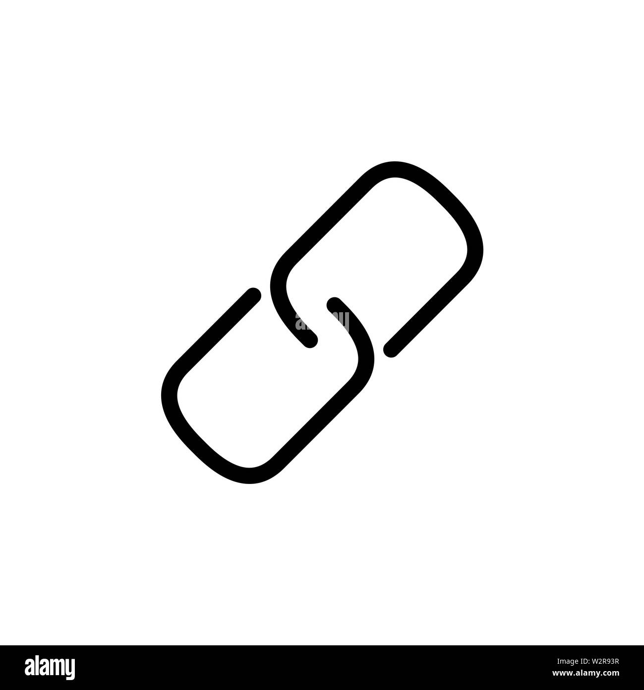 Link Line Icon In Flat Style Vector For App, UI, Websites. Black Icon ...
