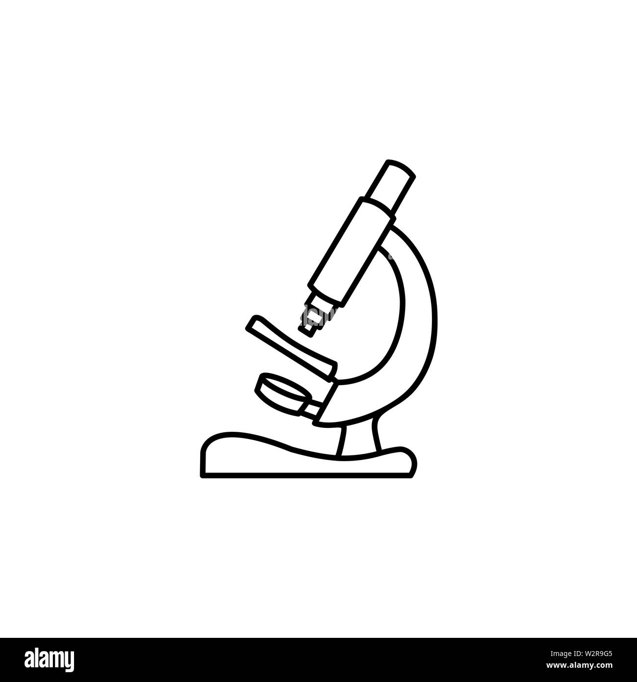Microscope Line Icon In Flat Style Vector For App, UI, Websites. Black ...