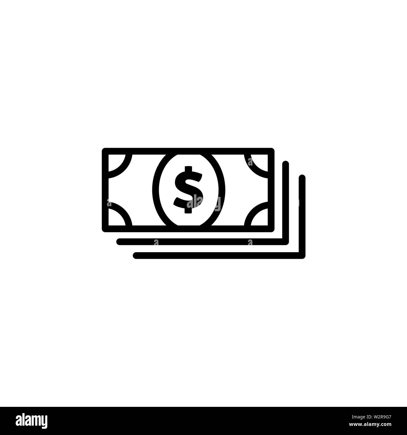 Money Line Icon In Flat Style Vector For App, UI, Websites. Black ...