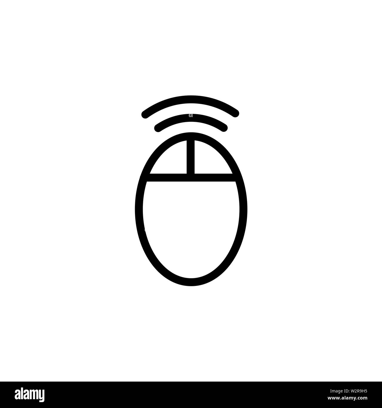 Wifi Mouse Line Icon In Flat Style Vector For App, UI, Websites. Black ...