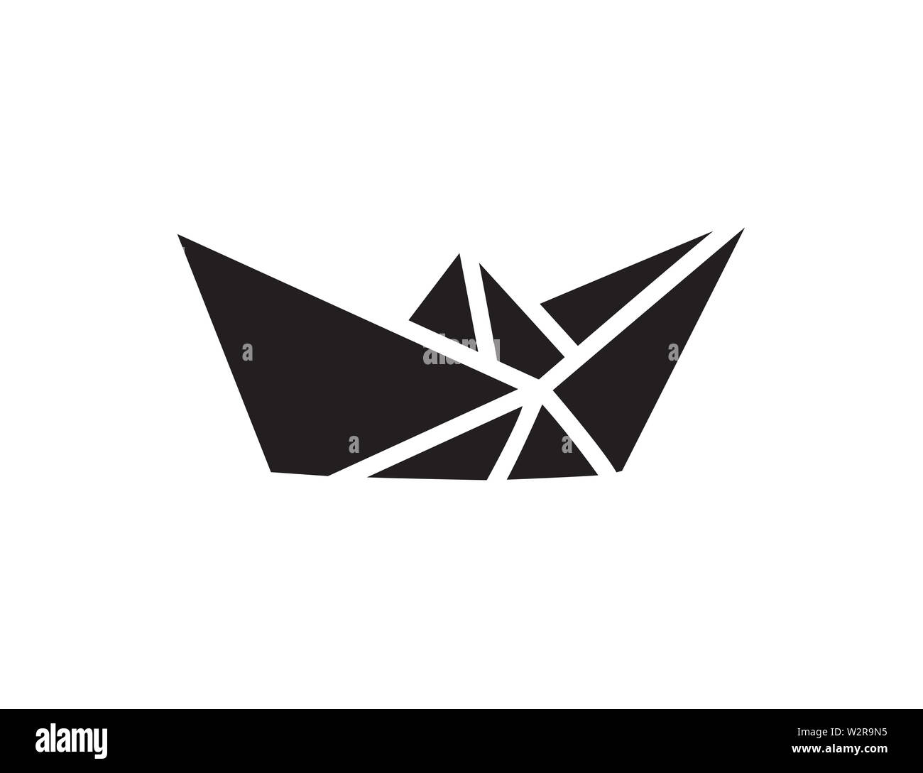 Paper Boat Icon In Flat Style Vector For Apps, UI, Websites. Black Icon ...