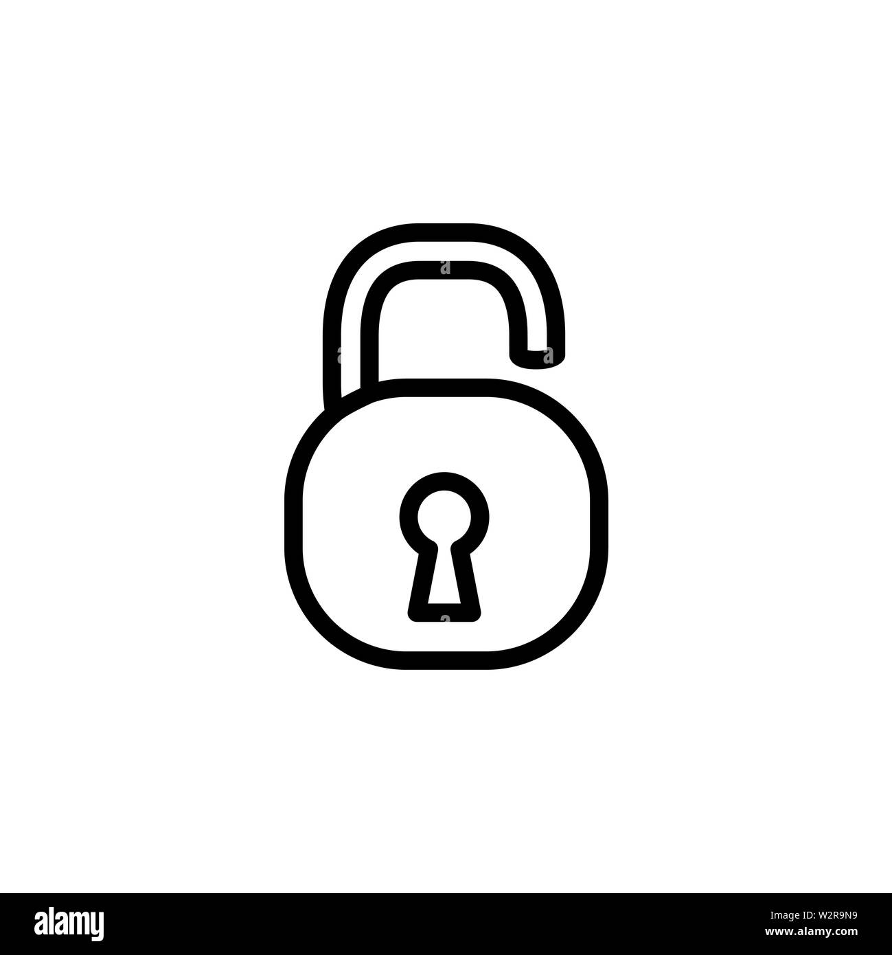 Open Lock Line Icon In Flat Style Vector For Apps, UI, Websites. Lock ...