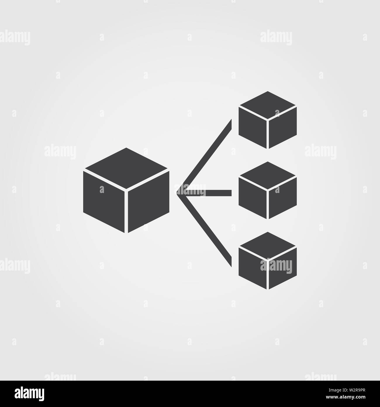 Transaction Block flat icon. Monochrome creative design from blockchain ...