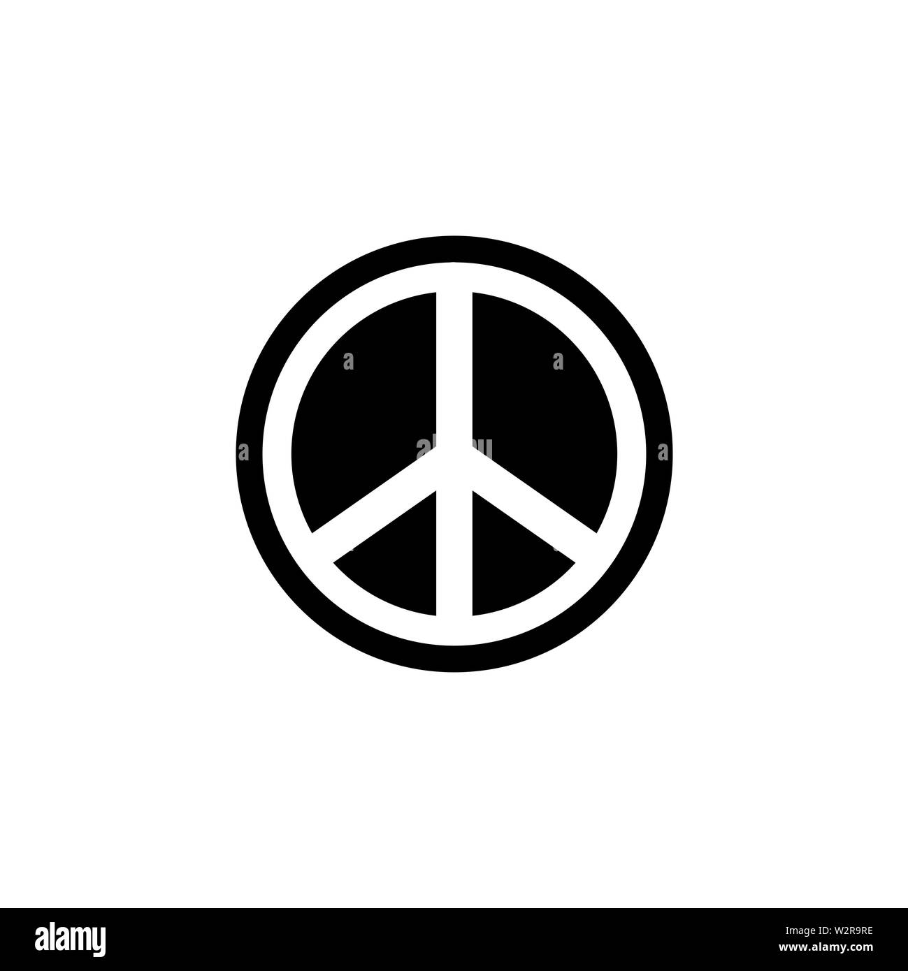 Peace Sign Icon In Flat Style Vector For Apps, UI, Websites. Black Icon ...