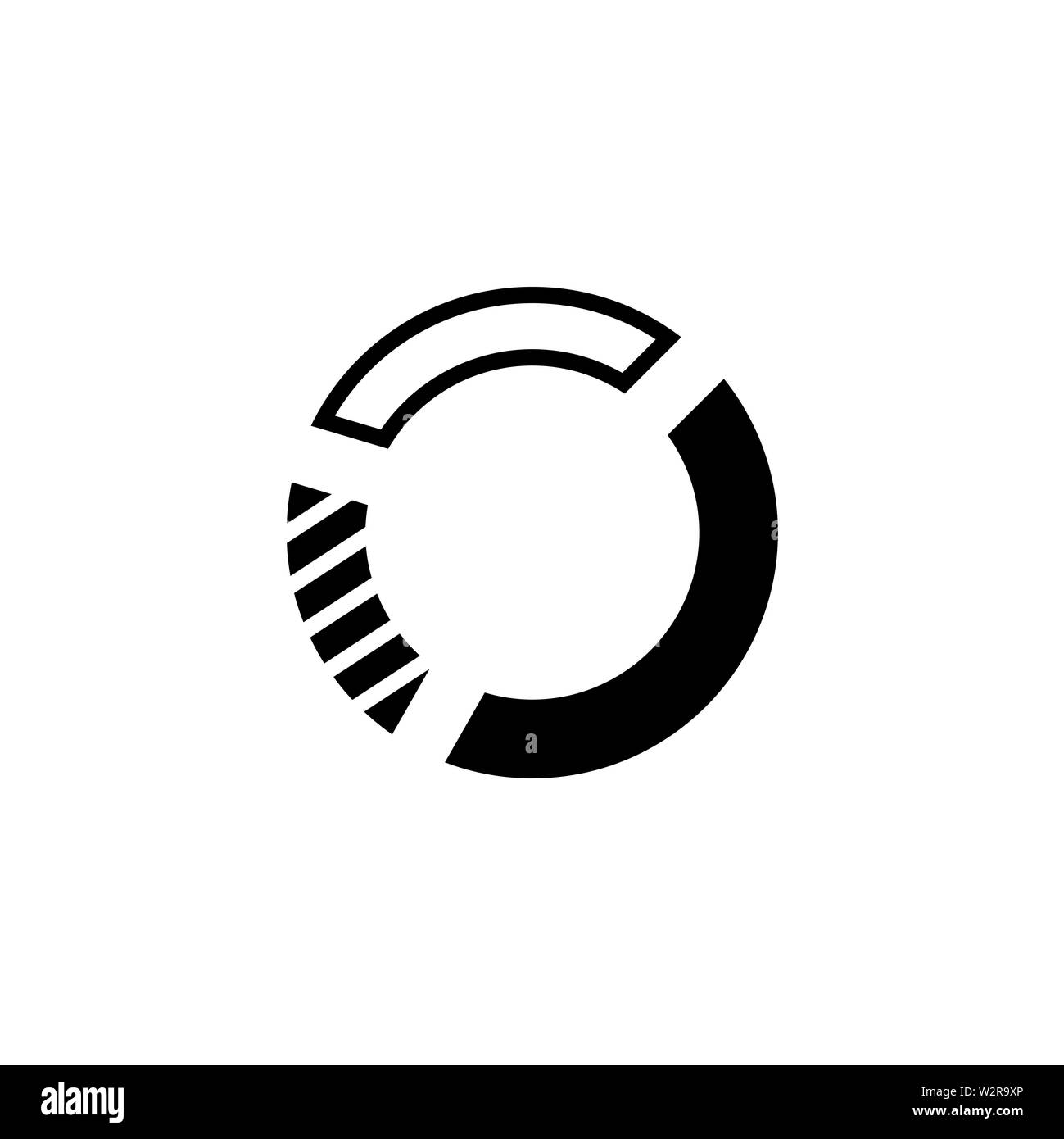 Pie Chart Icon In Flat Style Vector For Apps, UI, Websites. Black Icon ...