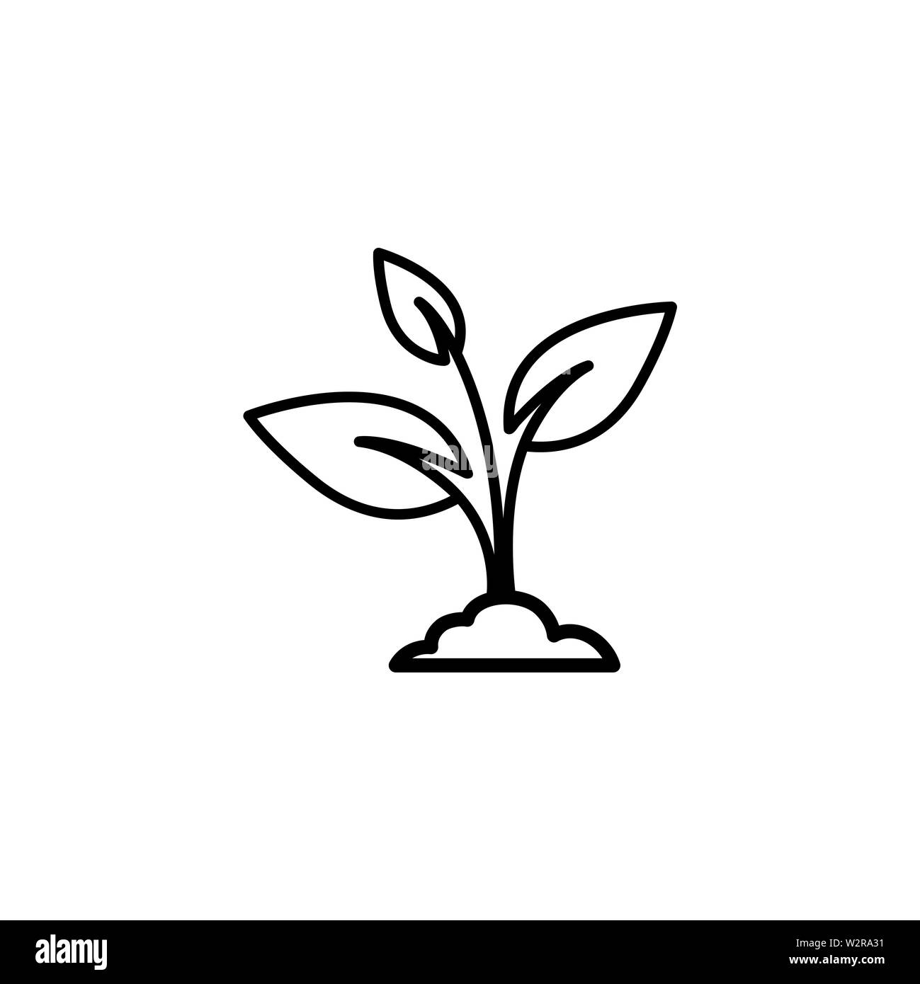 Plant Line Icon In Flat Style Vector For Apps, UI, Websites. Black Icon ...