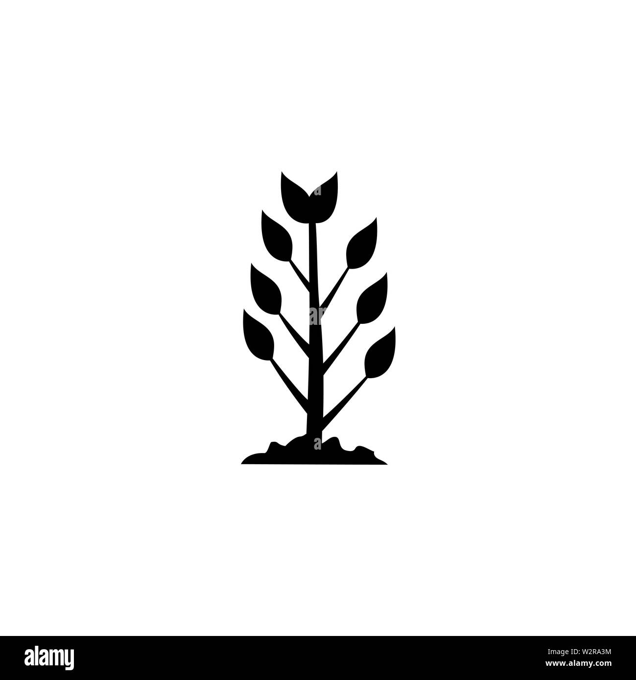 Plant Icon In Flat Style Vector For Apps, UI, Websites. Black Icon ...