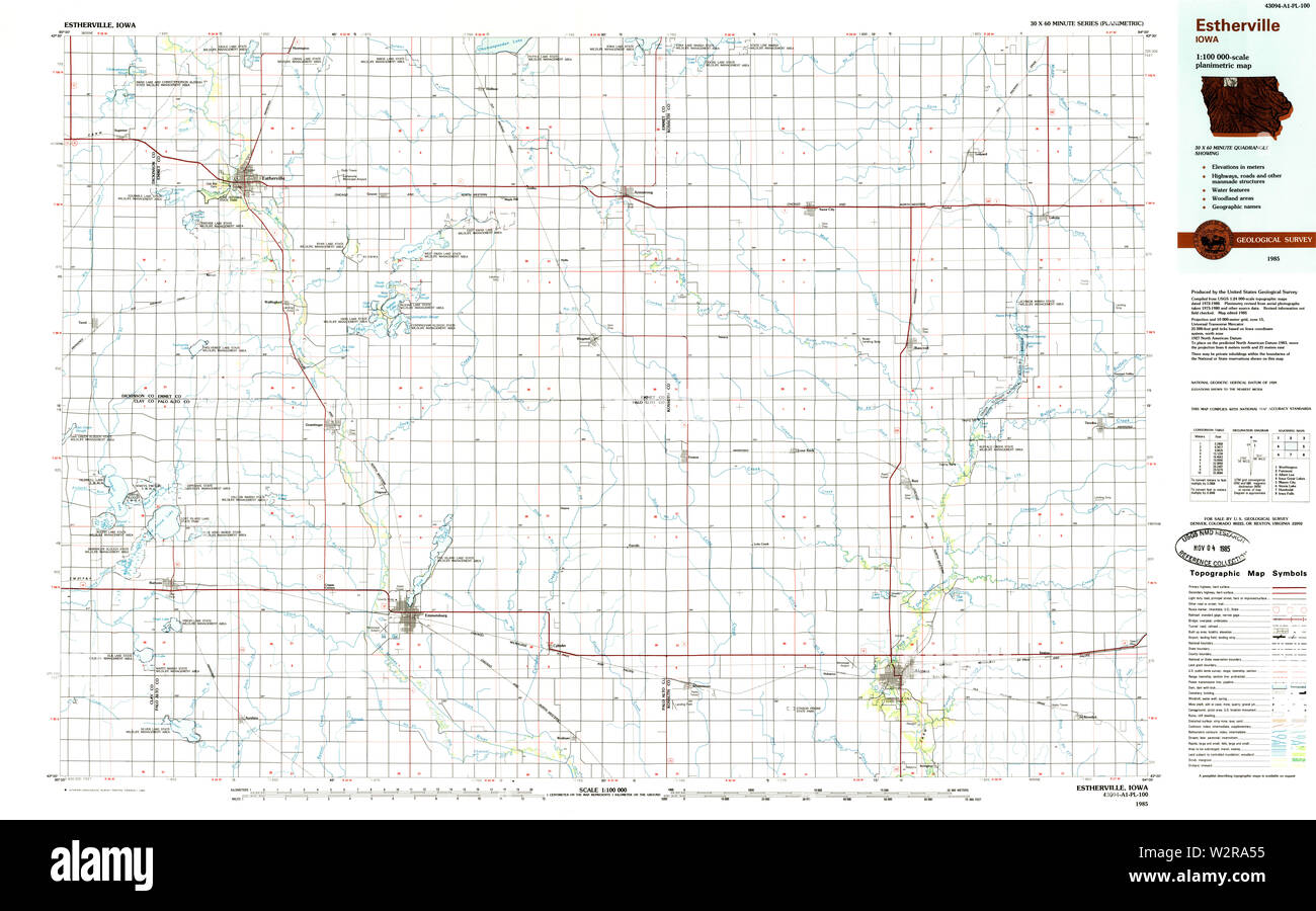 Map of estherville hi-res stock photography and images - Alamy