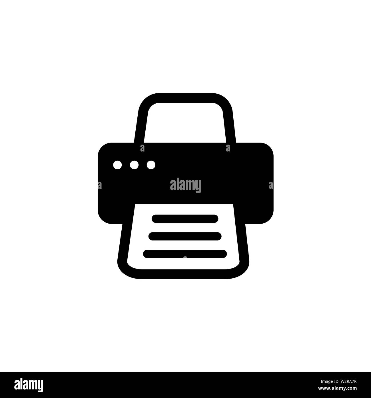 Printer Icon In Flat Style Vector For Apps, UI, Websites. Black Icon ...