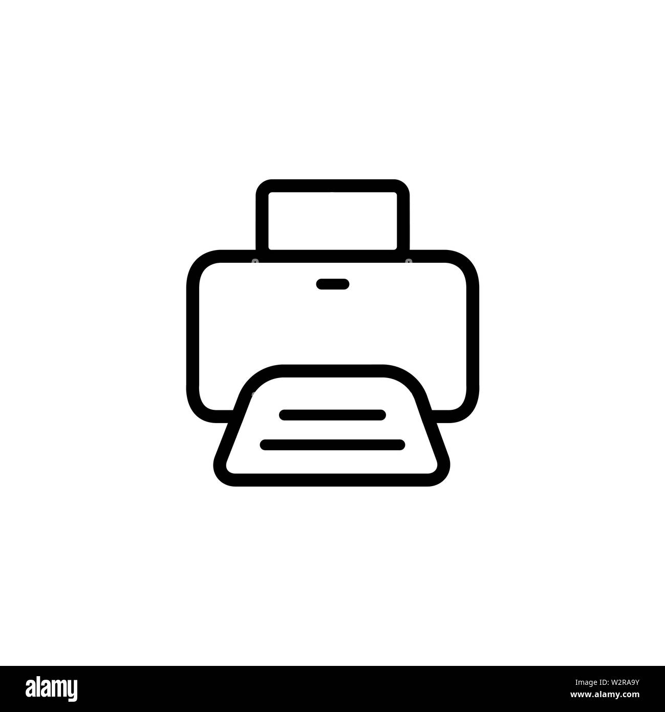 Printer Line Icon In Flat Style Vector For Apps, UI, Websites. Black ...