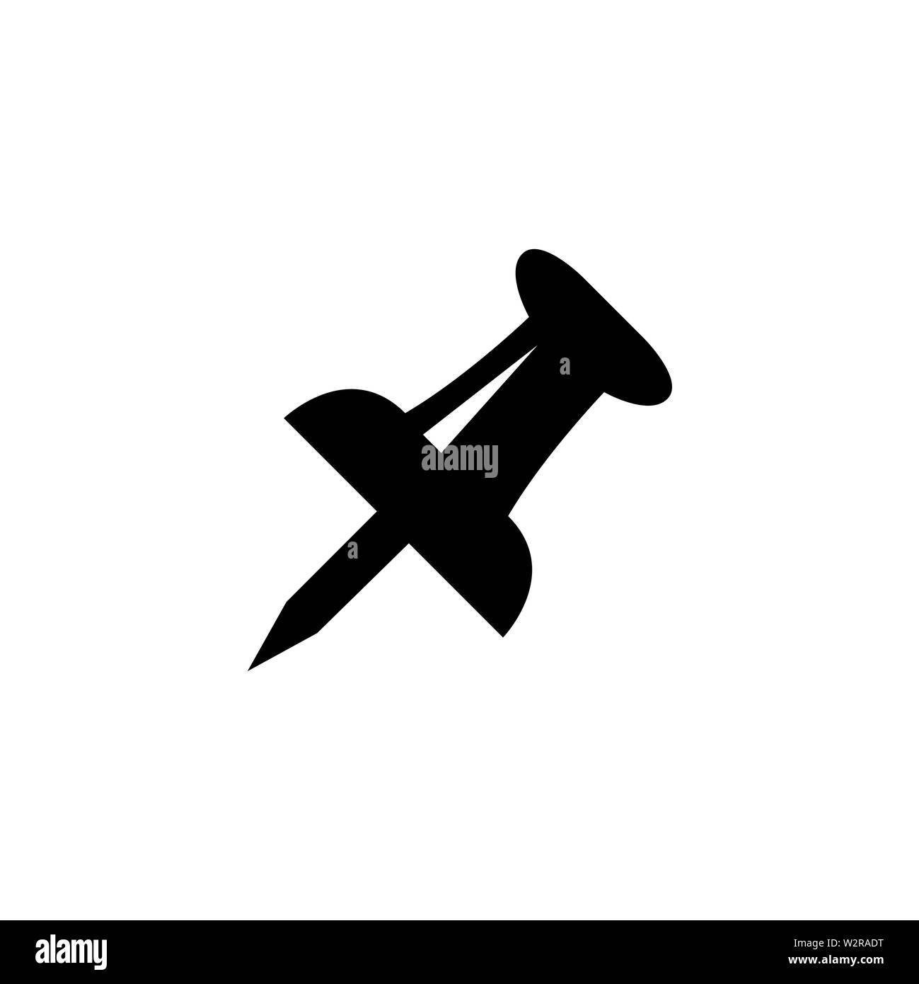 Push Pin Icon In Flat Style Vector For Apps, UI, Websites. Black Icon ...