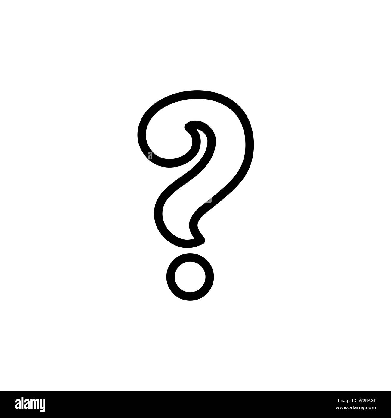 Question Line Icon In Flat Style Vector For Apps, UI, Websites. Black ...