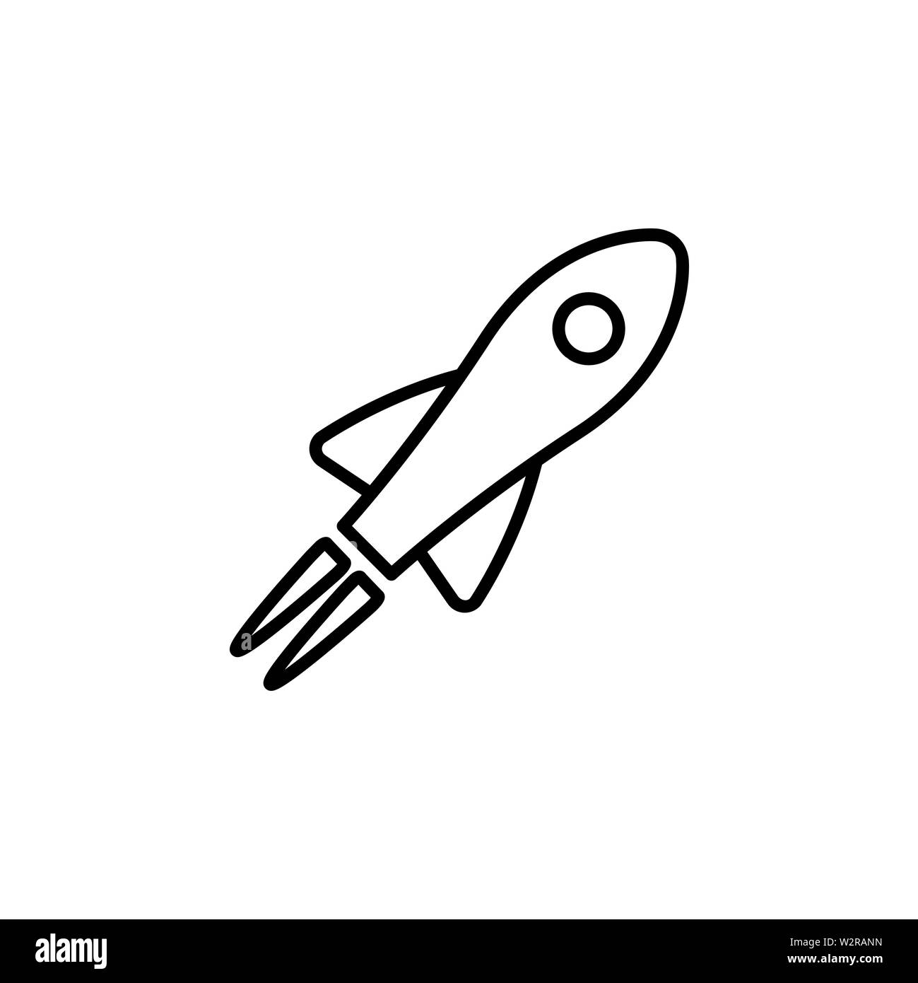 Rocket Line Icon In Flat Style Vector For App, UI, Websites. Black Icon ...