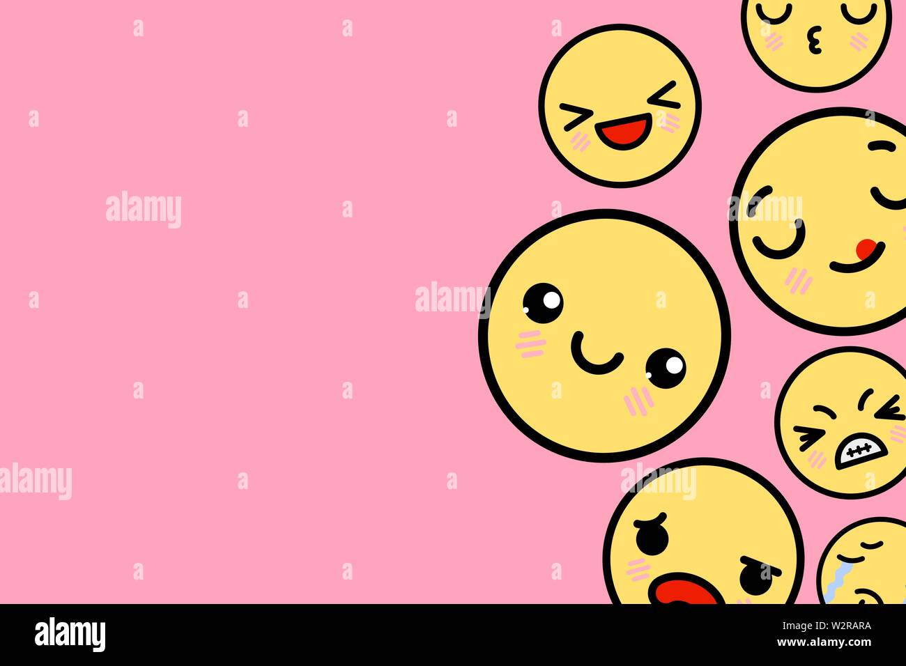 Banner template with place for text - funny Emoji smile Vector ...