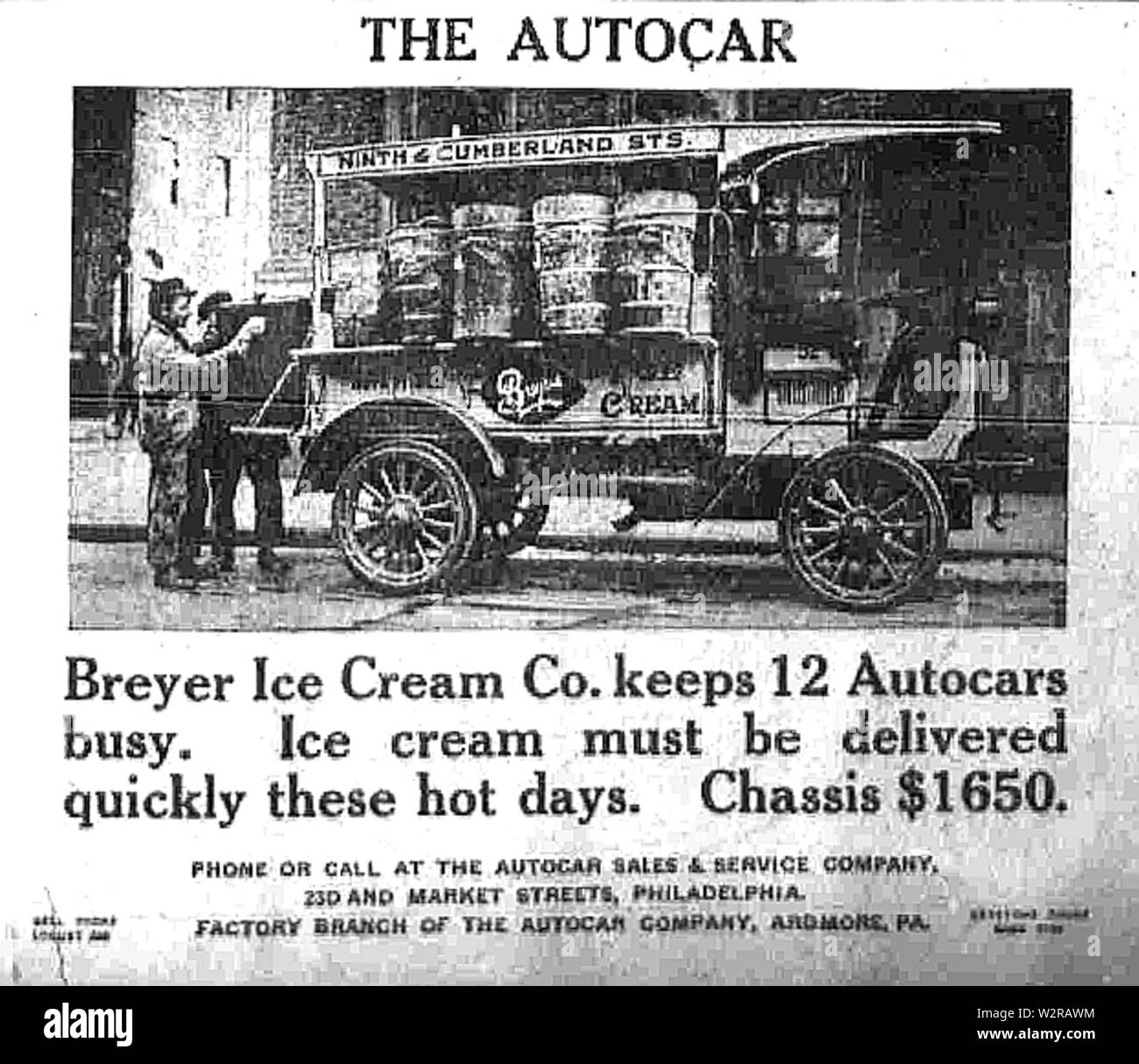 Breyer ice cream truck newspaper Stock Photo - Alamy