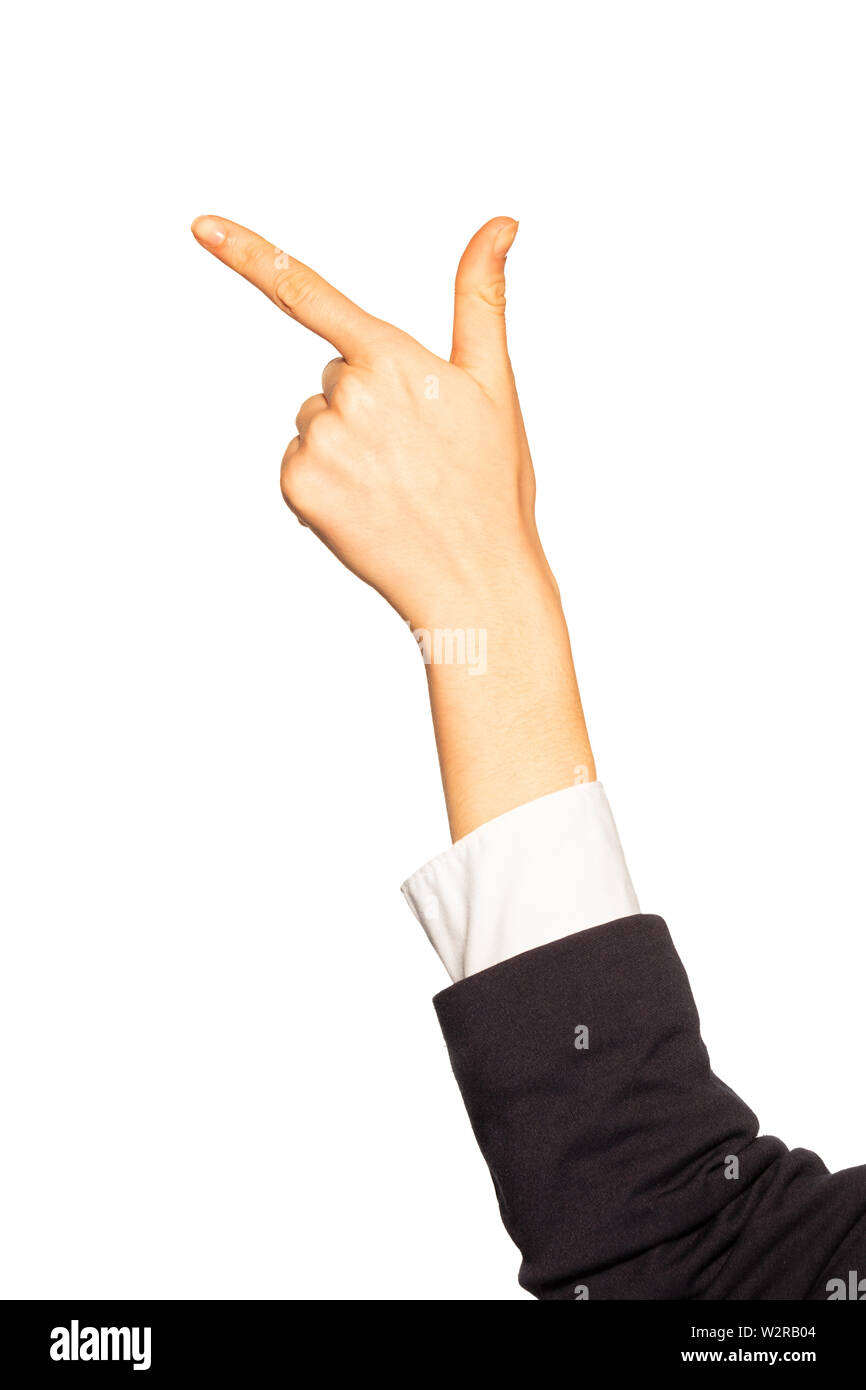 Woman's counting hand with two fingers gesture Stock Photo - Alamy